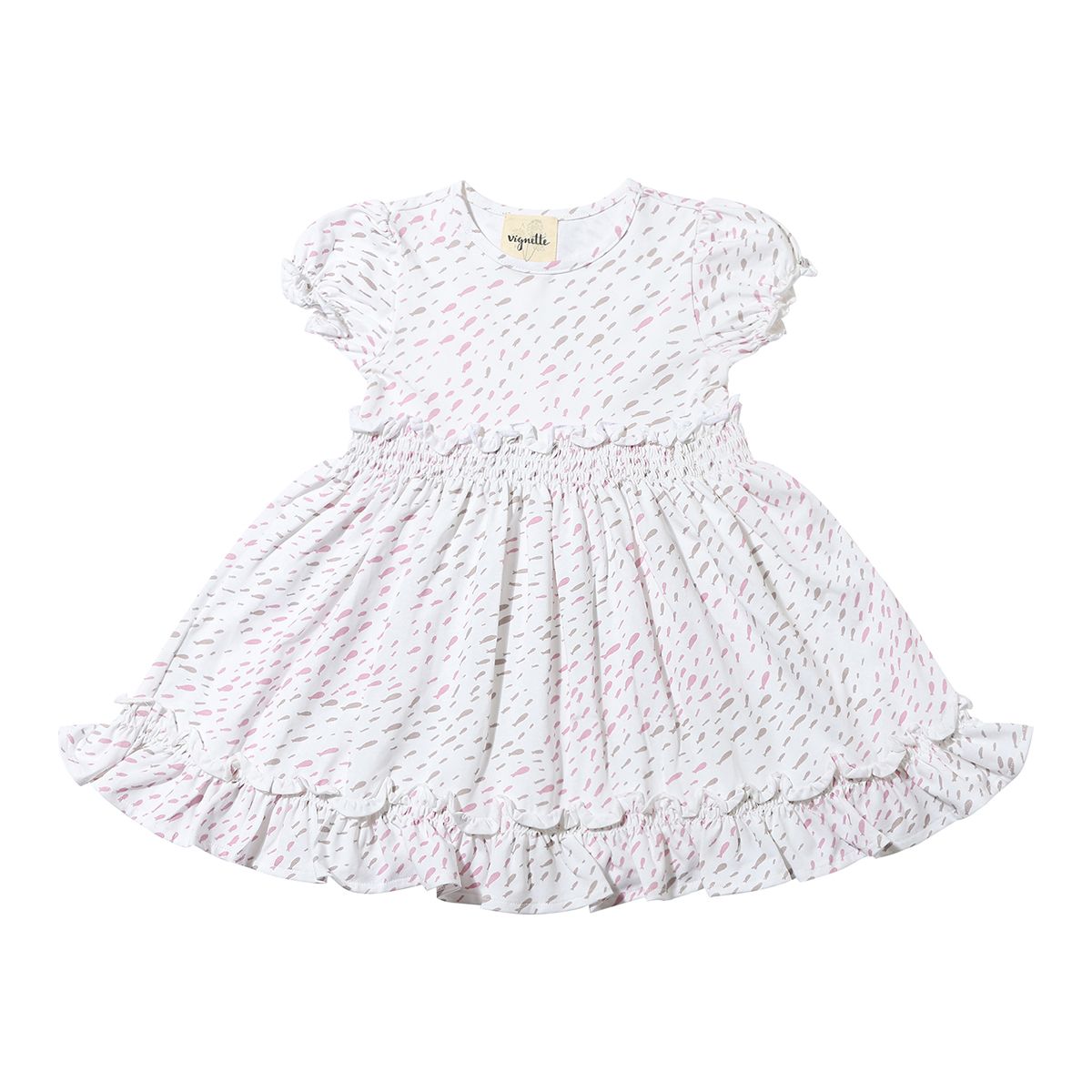Shop Keely Dress - Tan/Pink Fish - Li'l Baby Sprouts