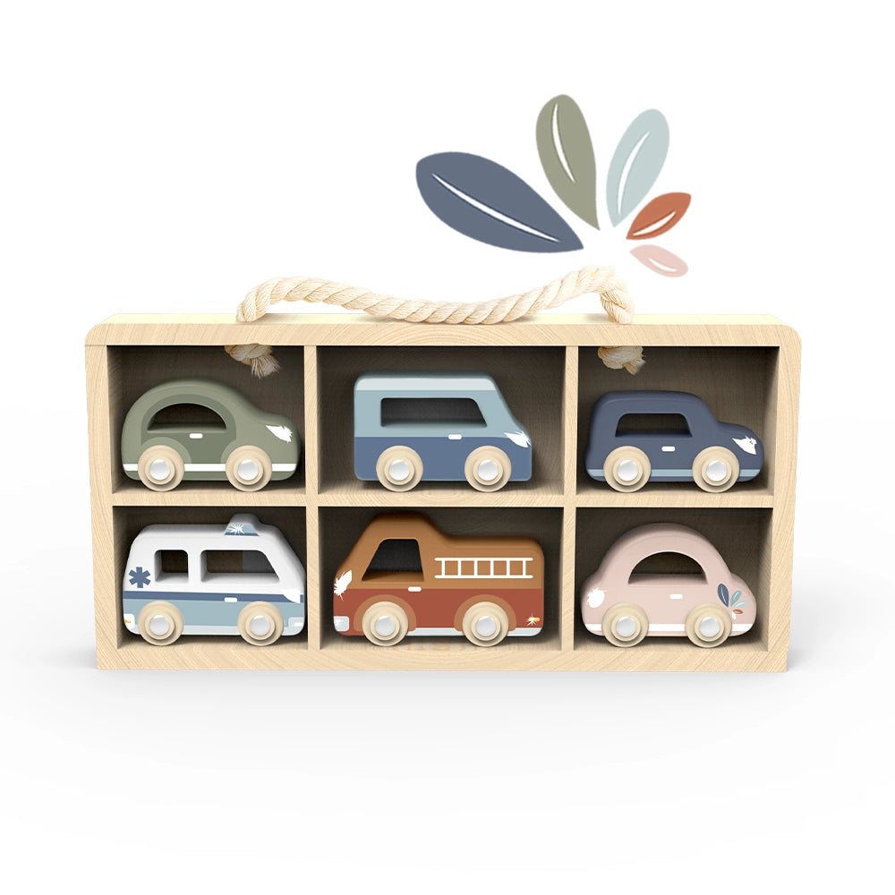 Shop Car Display Case with 6 Vehicles - Li'l Baby Sprouts